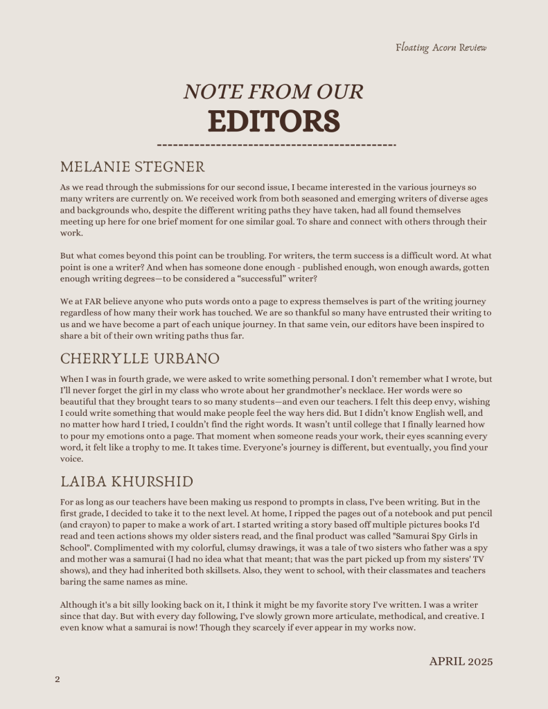 Issue Two – Floating Acorn Review